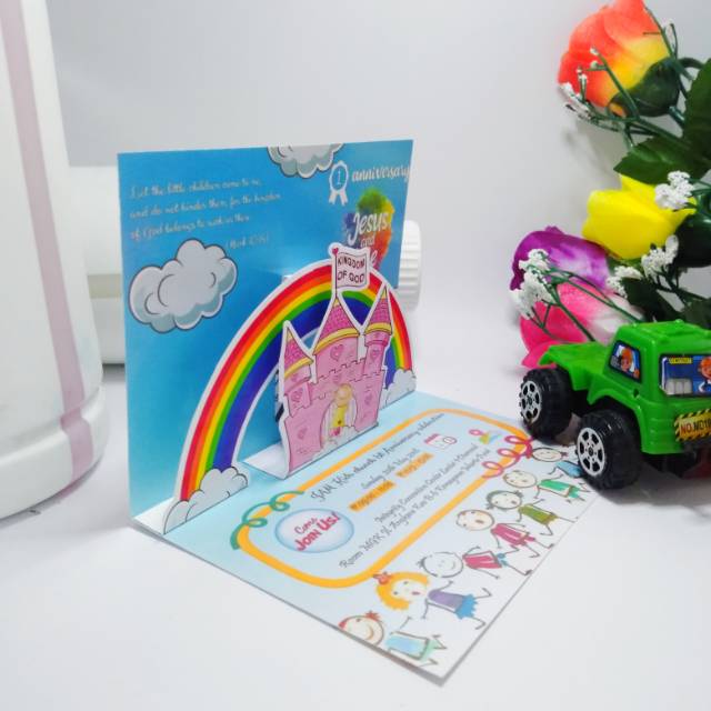 Jual Undangan Ulang Tahun Anak 3D Pop Up unik | Shopee Indonesia