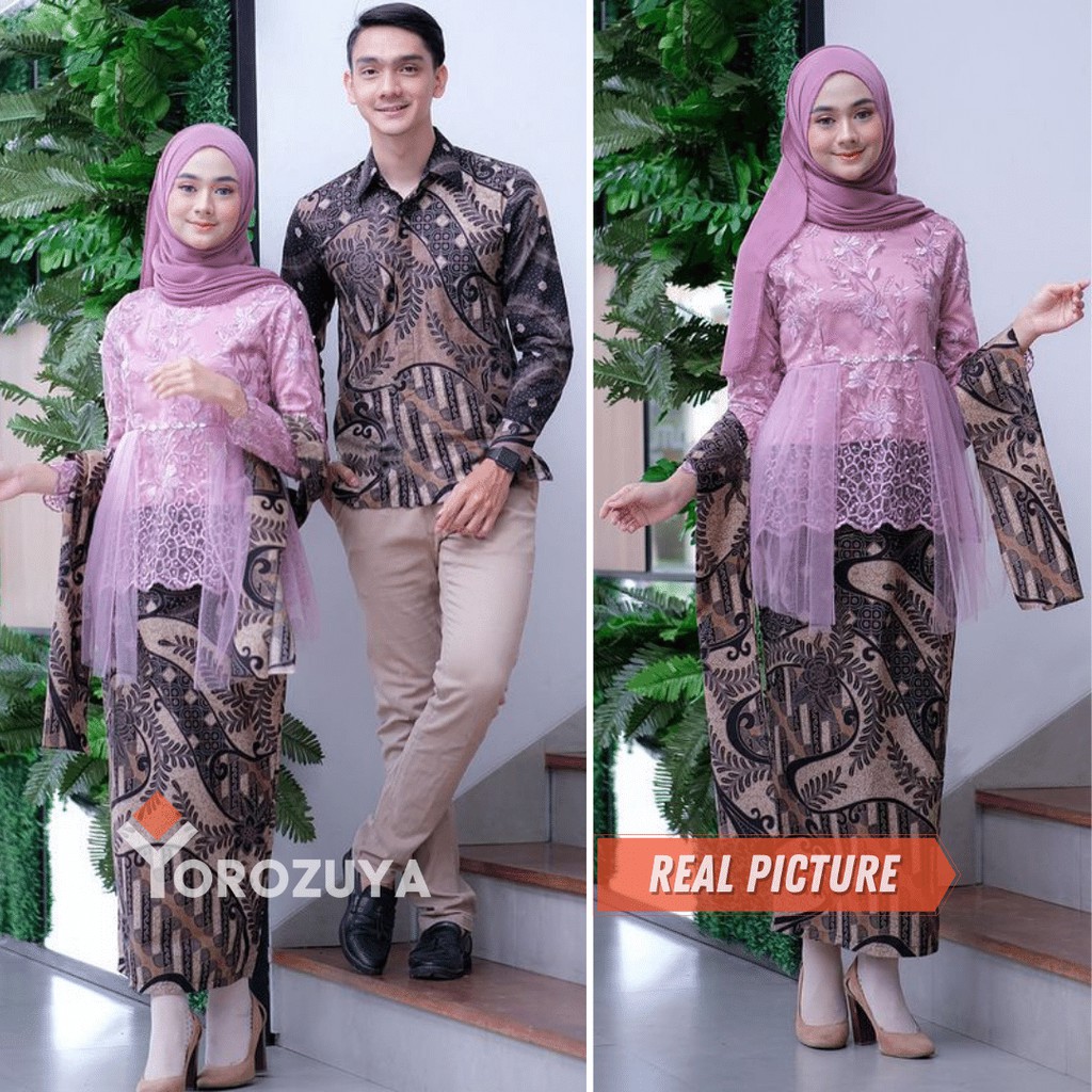 Jual BATIK COUPLE KEBAYA TUNANGAN MODERN BRUKAT TERBARU 2021 PASANGAN KEBAYA TUNIK MECA KAPEL ...