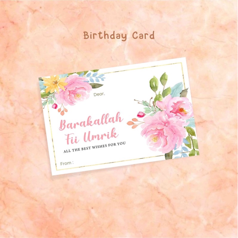 Jual KARTU UCAPAN BIRTHDAY BARAKALLAH FII UMRIK ULANG TAHUN / GREETING ...