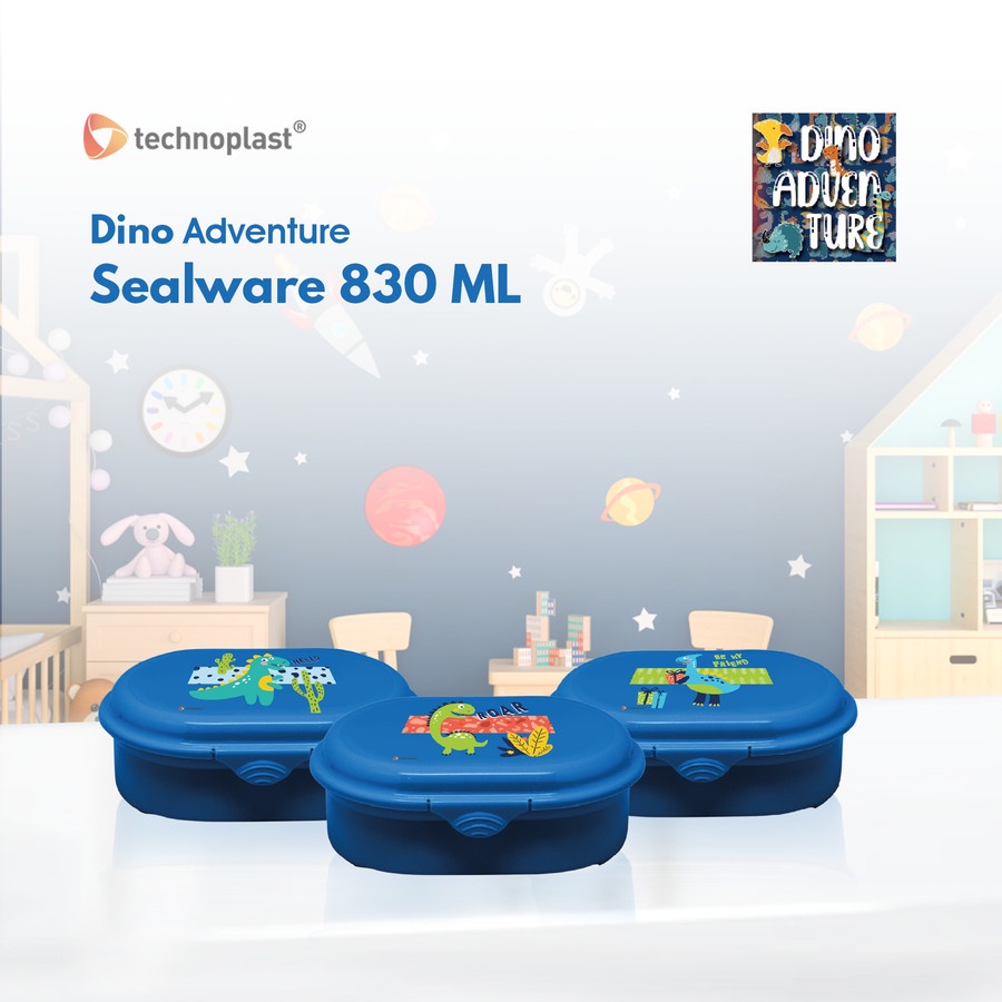 Jual DINO ADVENTUTE Sealware 830ml |Lunch Box | Kotak Bekal Makan 830ml | Shopee Indonesia