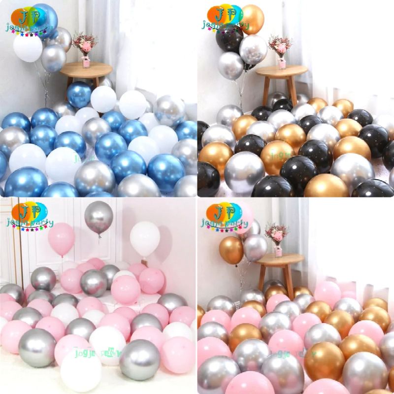Jual 24 PCS balon doff balon 12 " 1 pack 24 pcs balon kombinasi/ balon ...