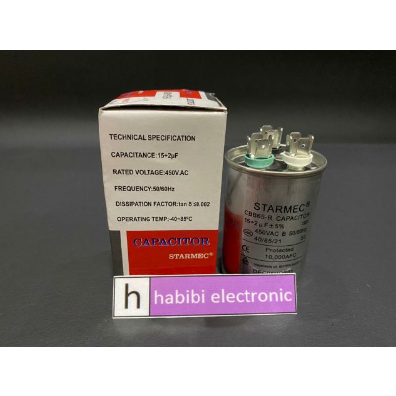 Jual KAPASITOR AC / CAPACITOR AC LG 3 KAKI 15/2 uF (MERK STARMEC) 15/2 MIKRO | Shopee Indonesia