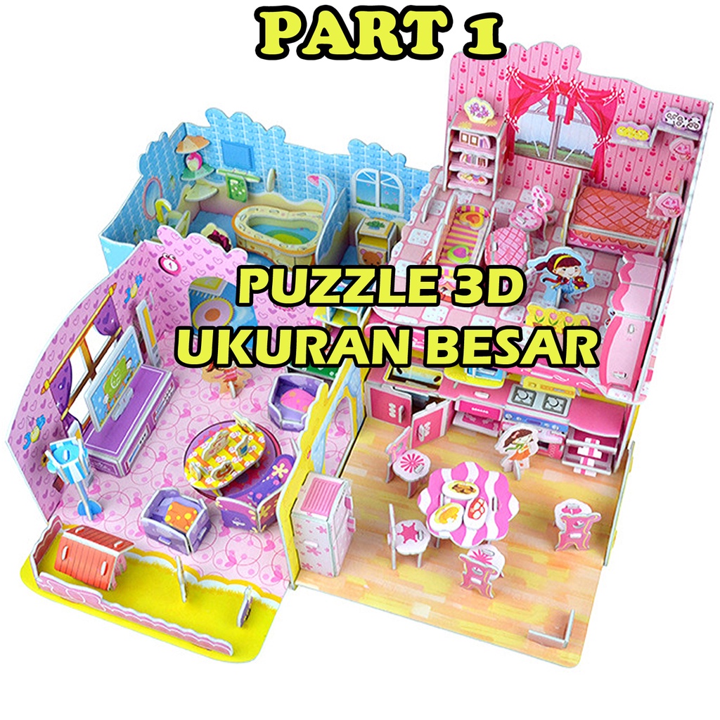 Jual ED34 PUZZLE 3D BESAR PART 1, DIY JIGSAW PUZZLE UKURAN BESAR MAINAN ...
