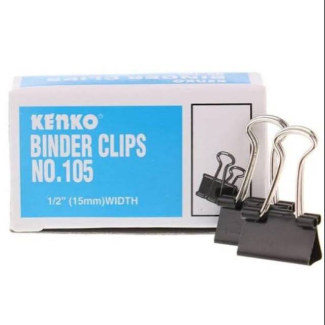Jual Binder Clips No 105 ( ISI 12 pcs) klip kertas hitam | Shopee Indonesia