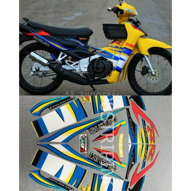 Jual STRIPING SATRIA LUMBA 120R KUNING TAHUN 2003 2004 STIKER LIS ...