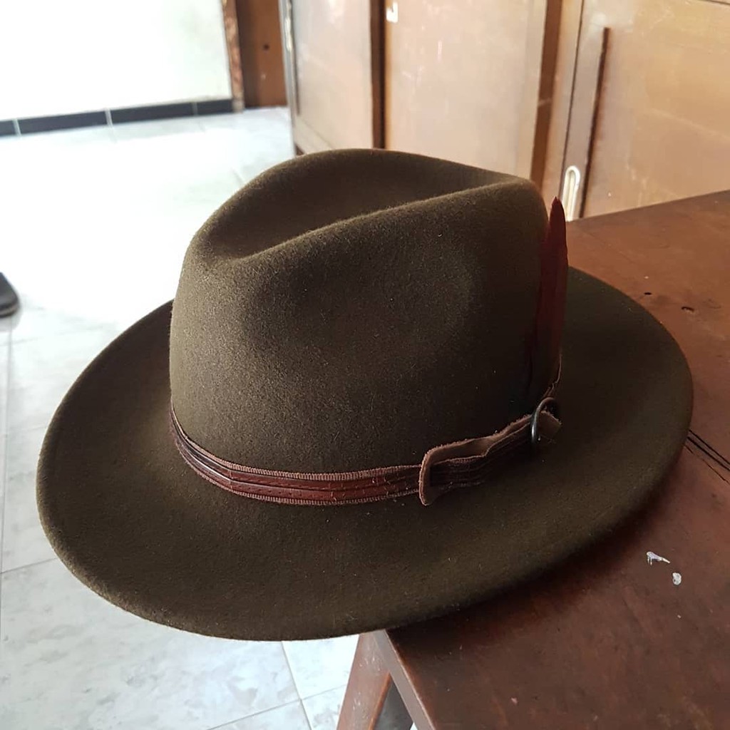 Jual Topi Laken Panama Warna Coklat 100% Woll Tali Coklat | Shopee ...