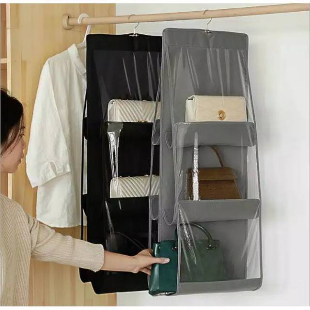 Jual ORI RAK TAS GANTUNG 6in1 BAG ORGANIZER HANGING STORAGE TEMPAT ...