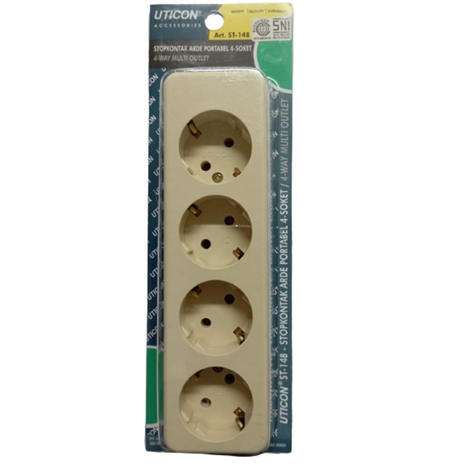 Jual Uticon ST 148 (B) Stop Kontak 4 Lb Lubang Tanpa Kabel | Shopee ...