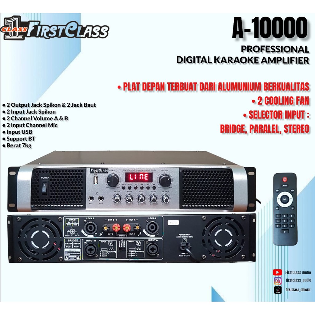 Jual POWER AMPLIFIER FIRSTCLASS A - 10000 PROFESSIONAL DIGITAL | Shopee ...