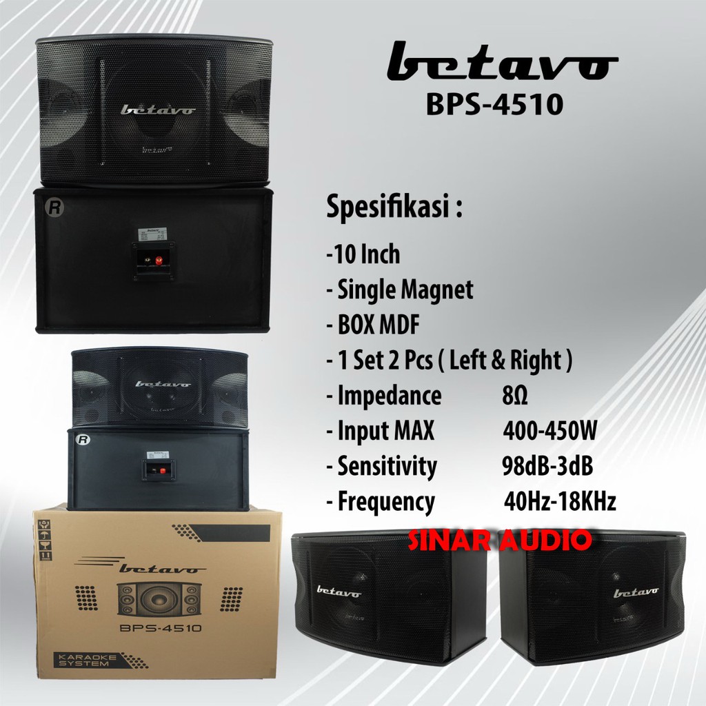 Jual Speaker Karaoke Betavo BPS 4510 Original BPS4510 10 inch passive terbaik harga satu set ...