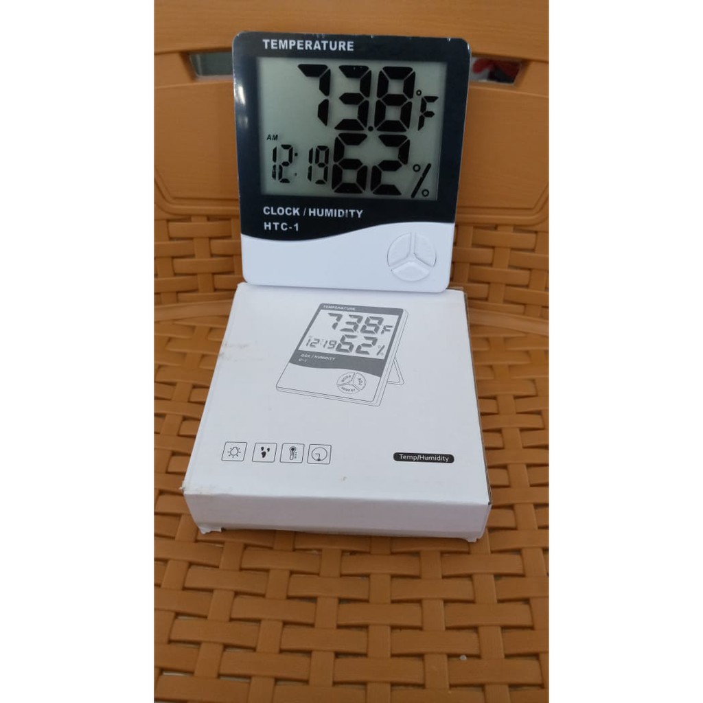 Jual Hygrometer Ruangan HTC 1 Clock Humidity Temperature Higrometer ...