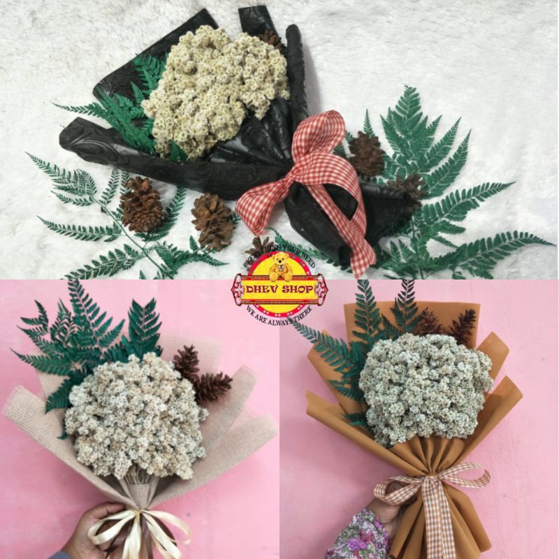 Jual Buket Bunga Edelweis Kering Bridesmaid Rustic Bouquet BE50 ...