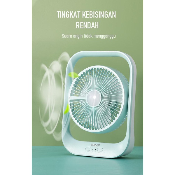 Jual ROBOT RT-BF13 Portable Fan 4000mAh Rotateable Rechargeable Led ...