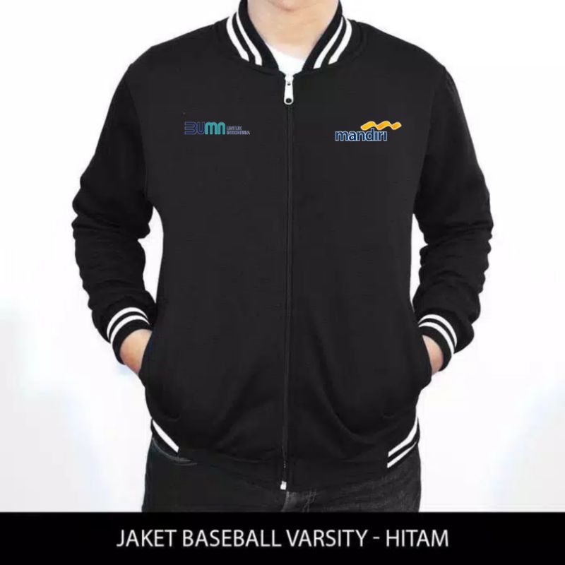Jual Jaket Versity Logo Bank Mandiri | Fleece Tebal | Shopee Indonesia