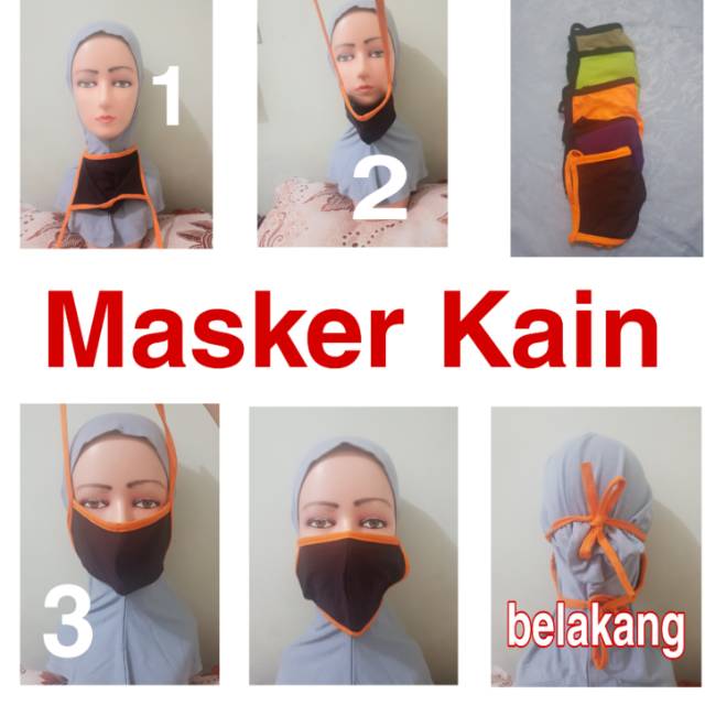 Jual Penutup mulut kain tali sambung - warna random - bisa dicuci ...