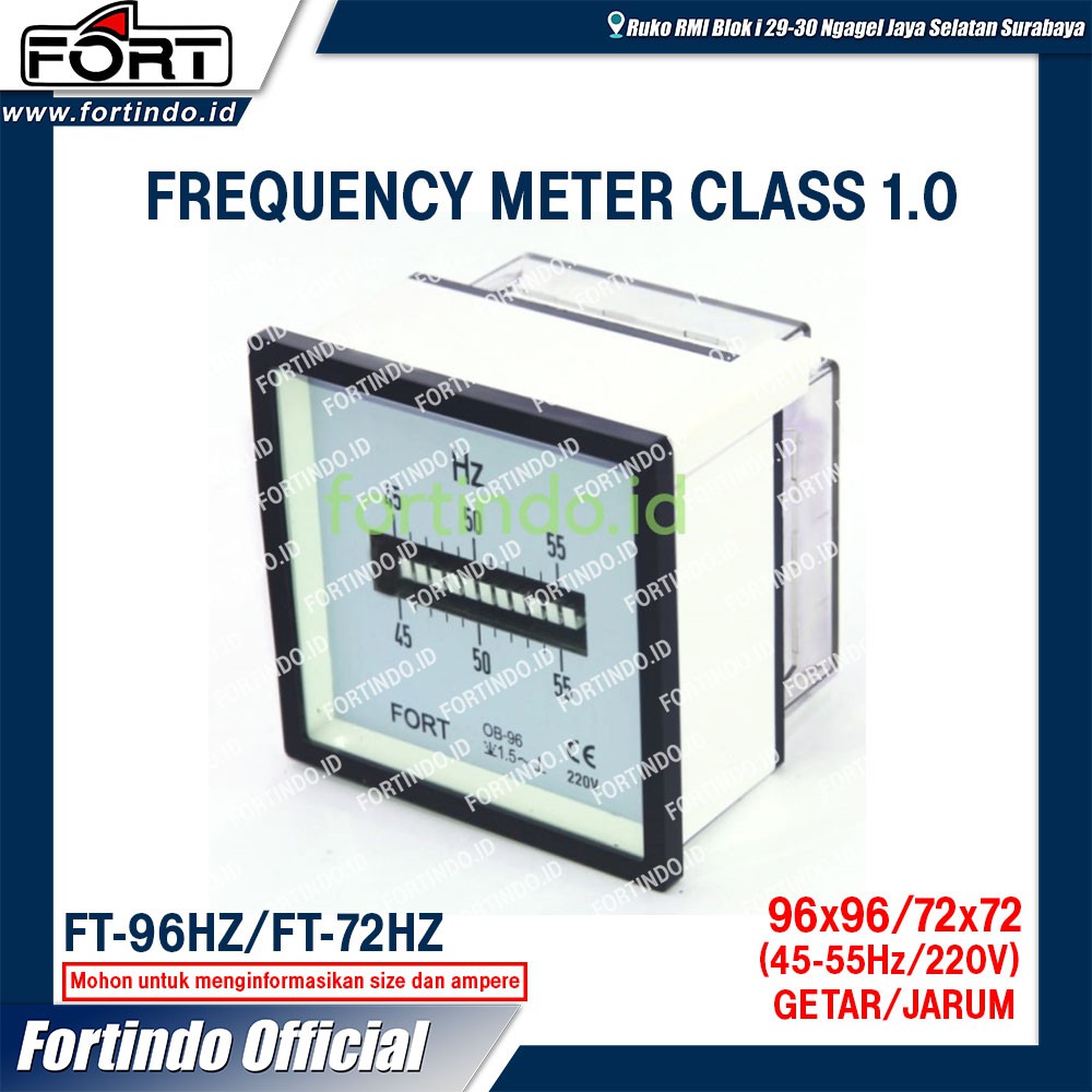 Jual Frequency Meter Class Hz Panel Meter GETAR/SHOCK FT-96Hz / FT-72Hz ...