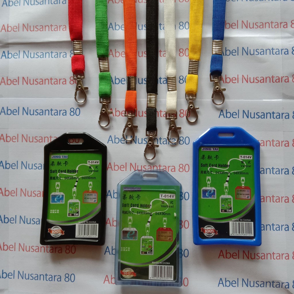 Jual Paket Casing ID Card Karet 1 Sisi dengan Tali Kait 1cm | Shopee ...