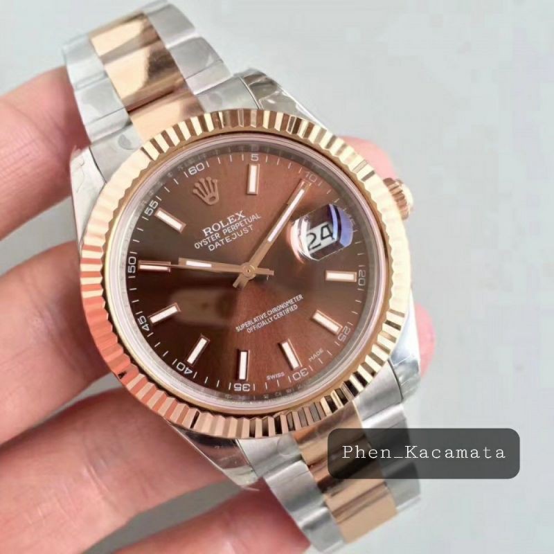 Jual JAM TANGAN ROLEX DATEJUST 41MM OYSTERSTEEL ROSEGOLD DIAL | Shopee ...