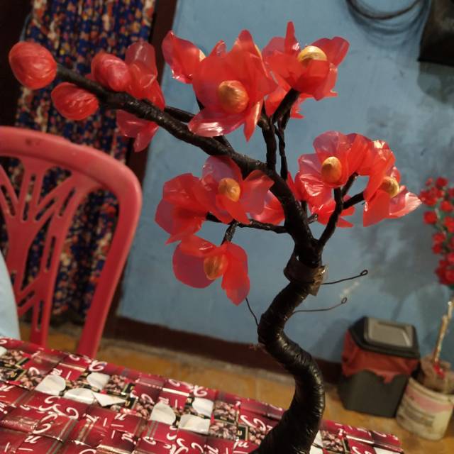 Jual Bunga kantong plastik// bunga meja rias// hiasan meja | Shopee ...