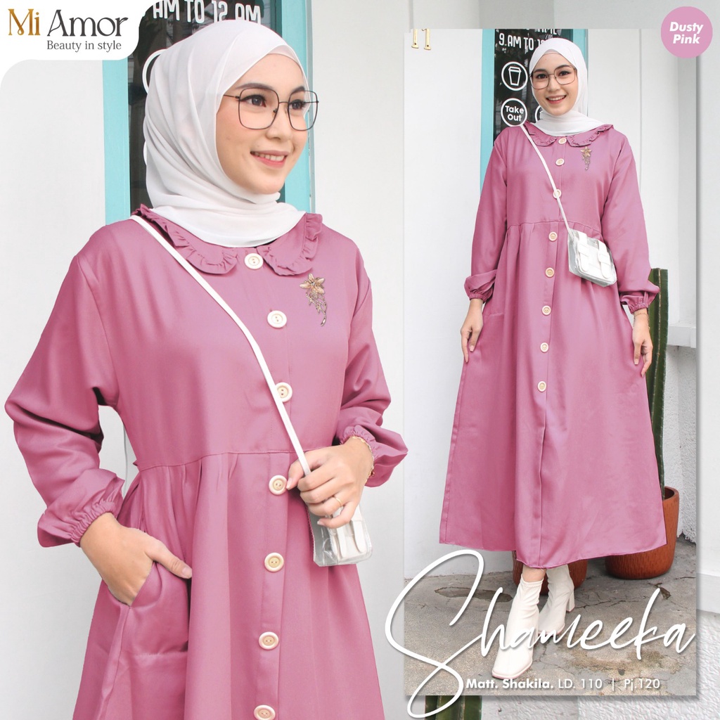 Jual Pakaian Muslim Gamis Sabrina Dress Shameekaa | Shopee Indonesia
