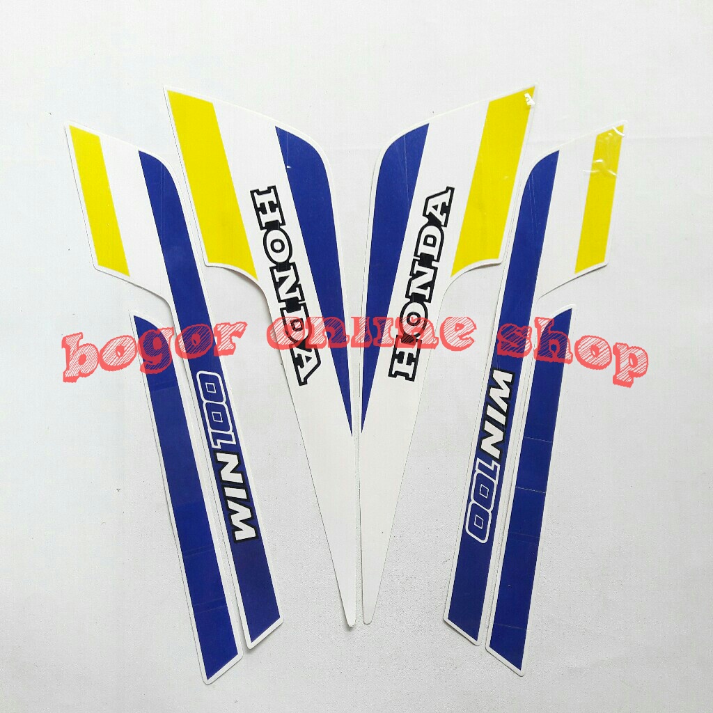 Jual stiker motor win 100 1991 putih-kuning | Shopee Indonesia