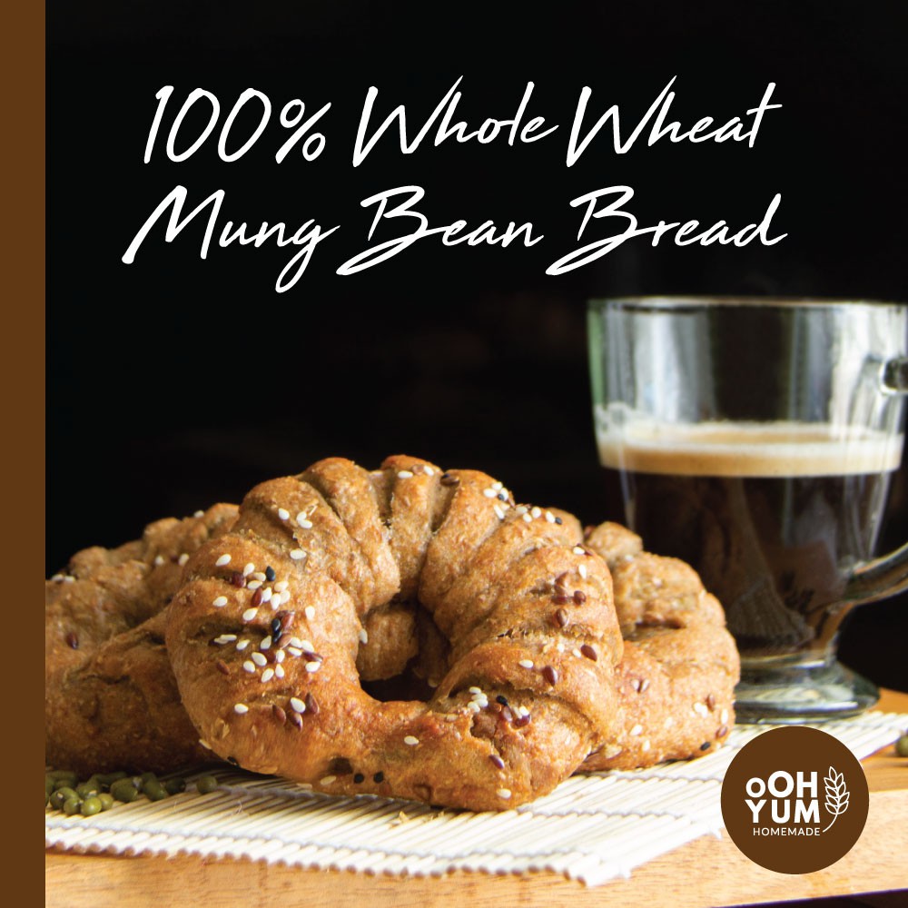 Jual [100% Whole Wheat] oOH Yum Mung Bean Bread | Roti Gandum Kacang ...