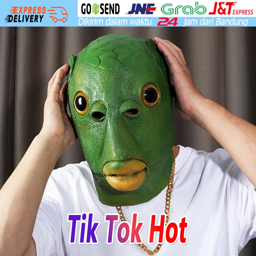 Jual Mainan Topeng Cosplay Lucu Halloween Bentuk Kepala Ikan Warna ...
