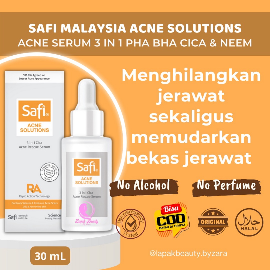 Jual Safi Serum Acne Jerawat BHA PHA Cica Neem Serum Anti Acne ...