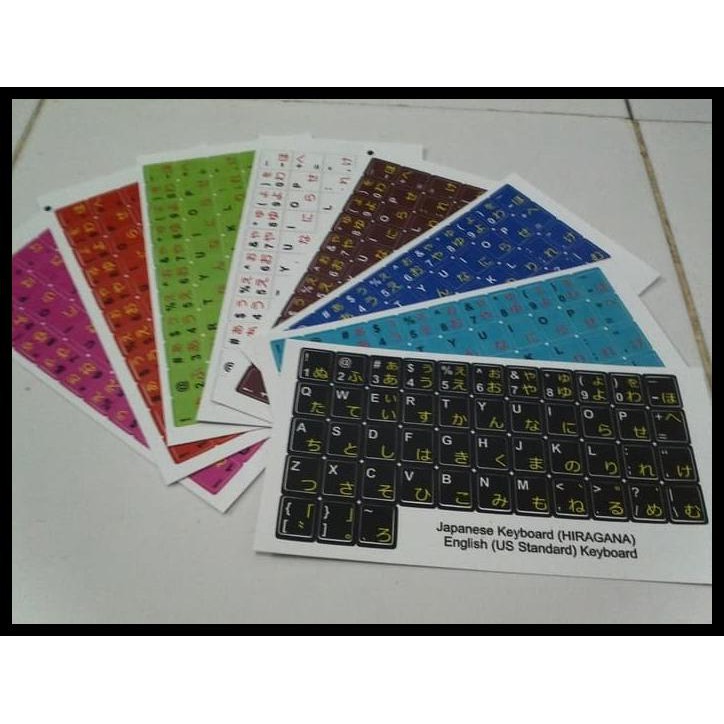 Jual SALE Stiker Keyboard Bilingual (arab, korea, hiragana, mandarin ...
