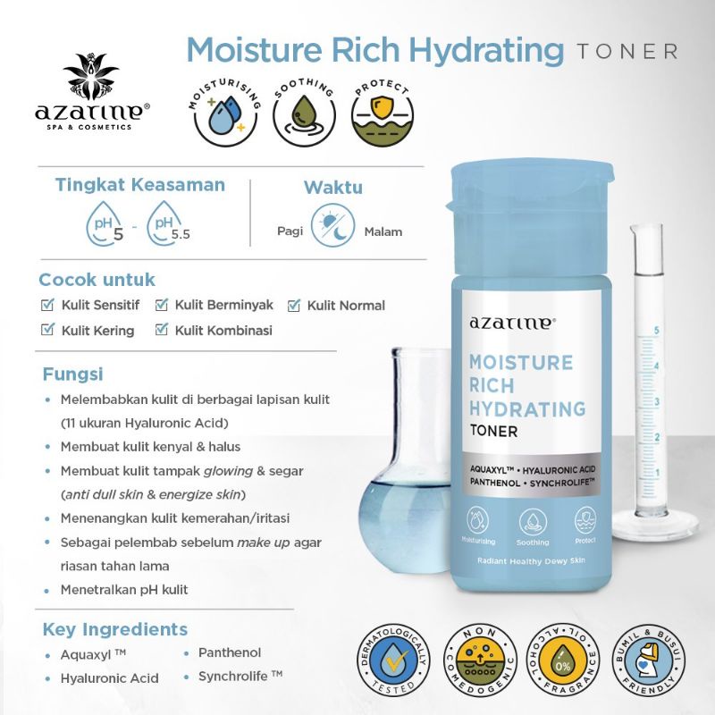 Jual AZARINE Moisture Rich Hydrating Toner 90ml | Shopee Indonesia