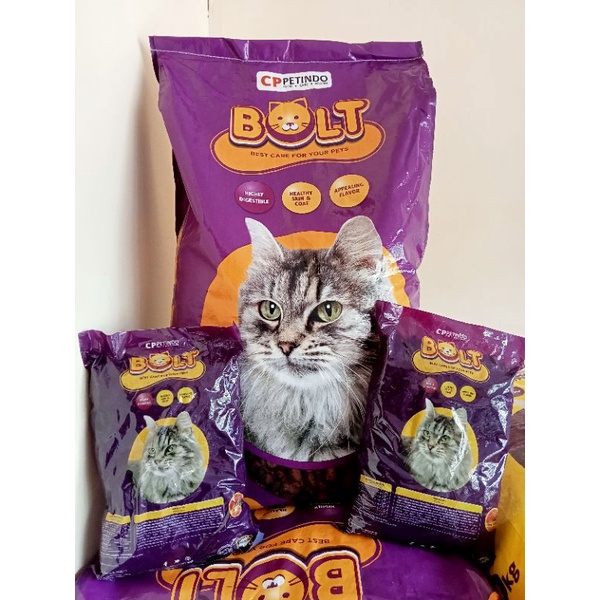 Jual MAKANAN KUCING BOLT REPACK 1KG BENTUK IKAN CAT DRY FOOD (PAKAN ...