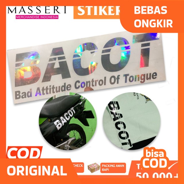 Jual MASSERI Sticker BACOT stiker cutting viral sticker bacot nmax ...