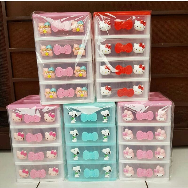 Jual Laci Plastik Mini Susun 4 Hello Kitty, My Melody, Little Twin Star & Snoopy | Shopee Indonesia