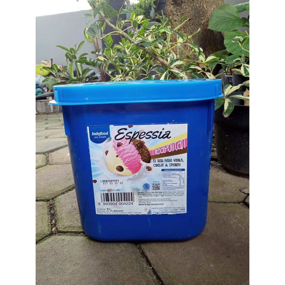 Jual Ember / Box es krim bekas 8 Liter biru kotak anti pecah | Shopee ...