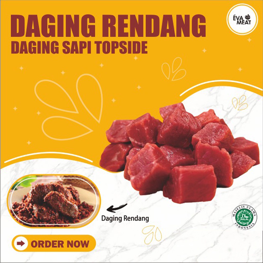 Jual daging sapi rendang 2 kg / gepuk/ dadu / daging sapi / topside ...