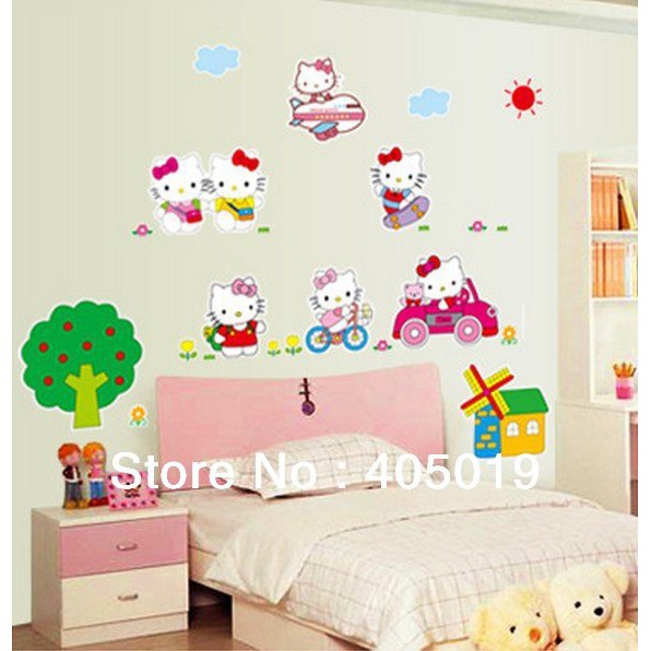 Jual METH AY9091 HELLO KITTY DRIVE WALL STIKER 60X90WALLSTIKER STIKER ...