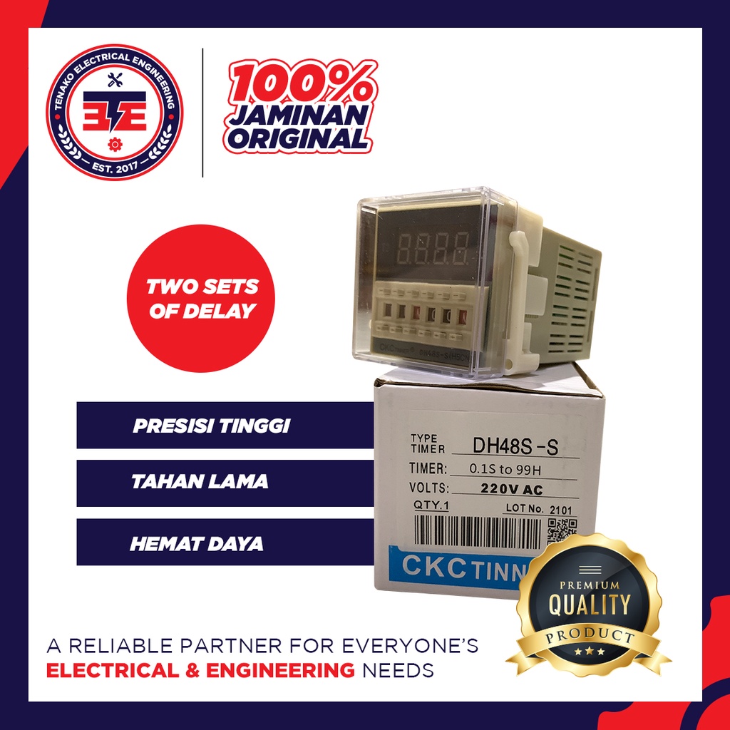 Jual Twin Timer Relay DH48S-S Counter Digital Model H5CN 220V AC 24V AC ...