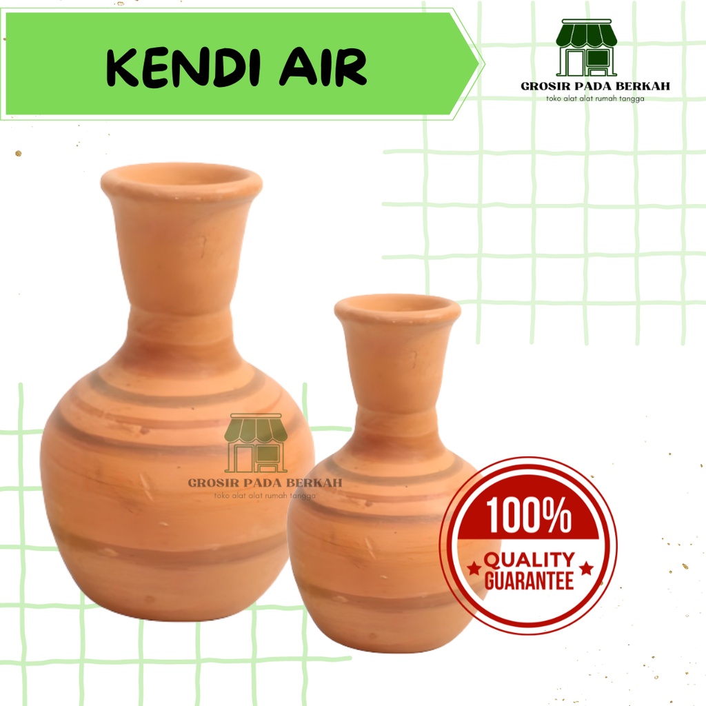 Jual Kendi wadah Tempat Air Tanah Liat Tradisional Vas Bunga Kerajinan ...
