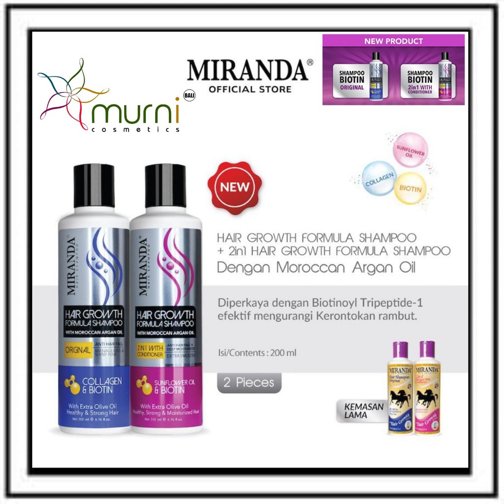 Jual MIRANDA HAIR GROWTH FORMULA SHAMPOO 200ML | Shopee Indonesia