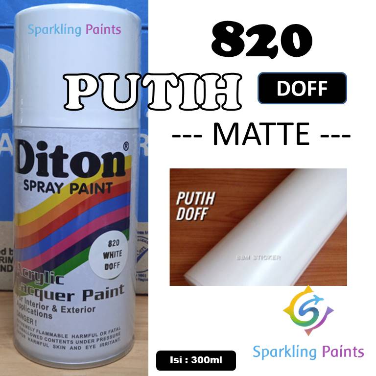 Jual Pilox DITON White Doff 820 300ml Warna Putih Dop Matte Matt sepeda ...