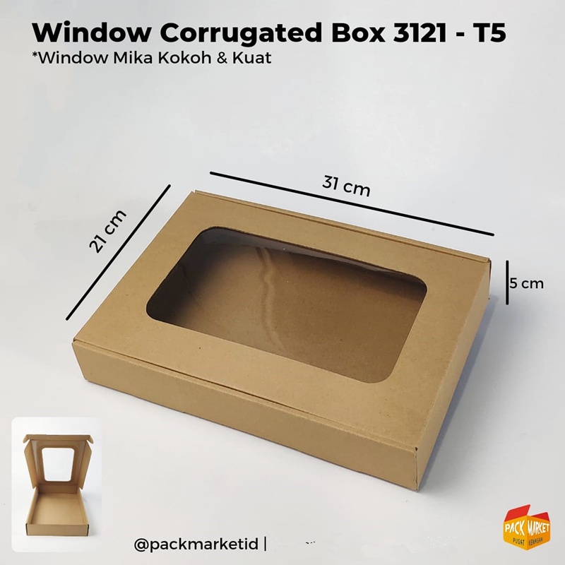 Jual Window Corrugated Box 31x21-T5 cm (Min pembelian 2pc) / kemasan ...