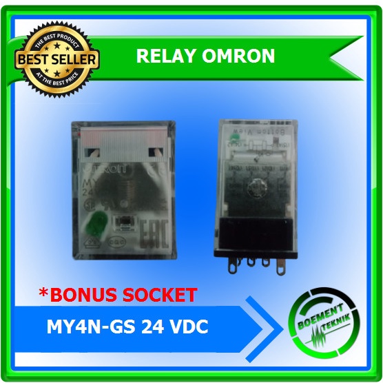 Jual Relay Omron MY4N-GS-24VDC MY4NGS 24VDC Bonus Socket | Shopee Indonesia