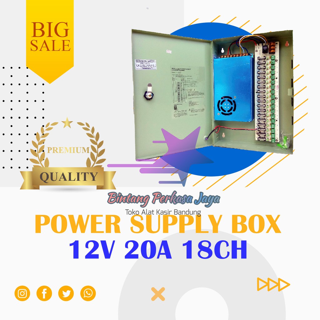 Jual POWER SUPPLY CCTV BOX ADAPTOR 12V 20A 18Ch / PSU box panel 18 channel | Shopee Indonesia