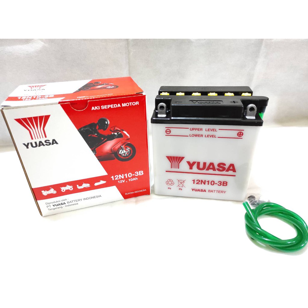 Jual AKI YUASA 12N10-3B untuk Vespa Excell, Motor Roda Tiga, Binter Mercy + Air zuur | Shopee ...