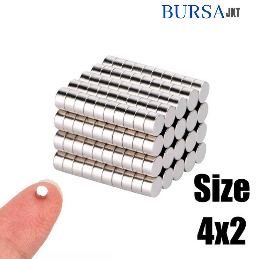 Jual MAGNET SUPER KUAT N52 NEODYMIUM N52 BULAT STRONG NdFeB 4 x 2 MM ...