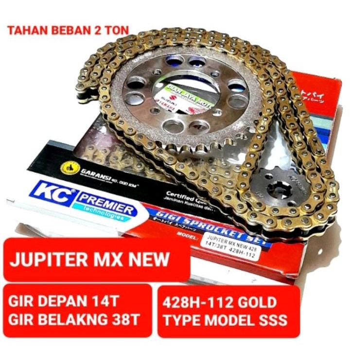 Jual Girset Original Kc Premier 14T/38/428H-112 Rantai Gold Model SSS ...