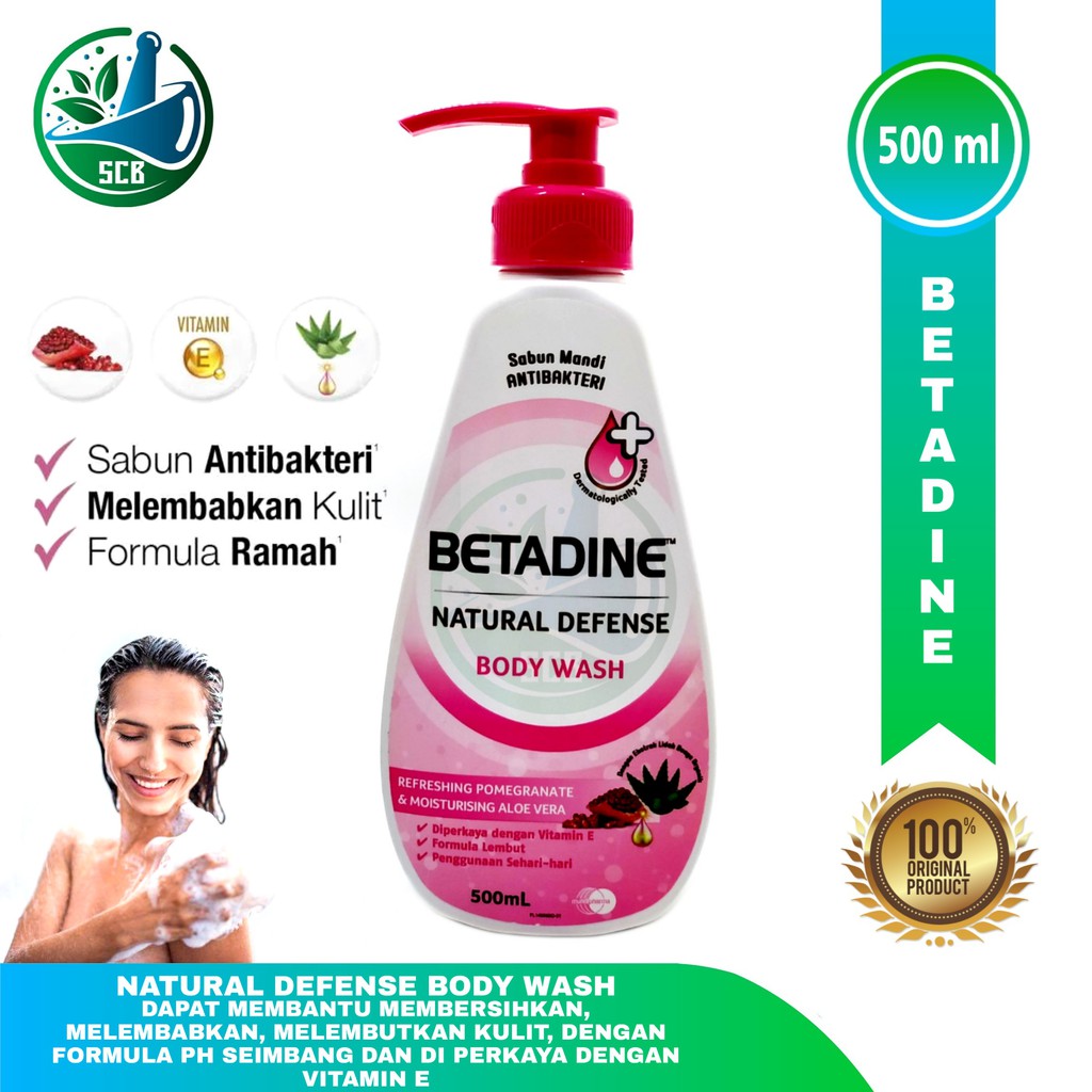 Jual Betadine Natural Defence Body Wash 500ml (BOTOL) - Sabun Mandi ...