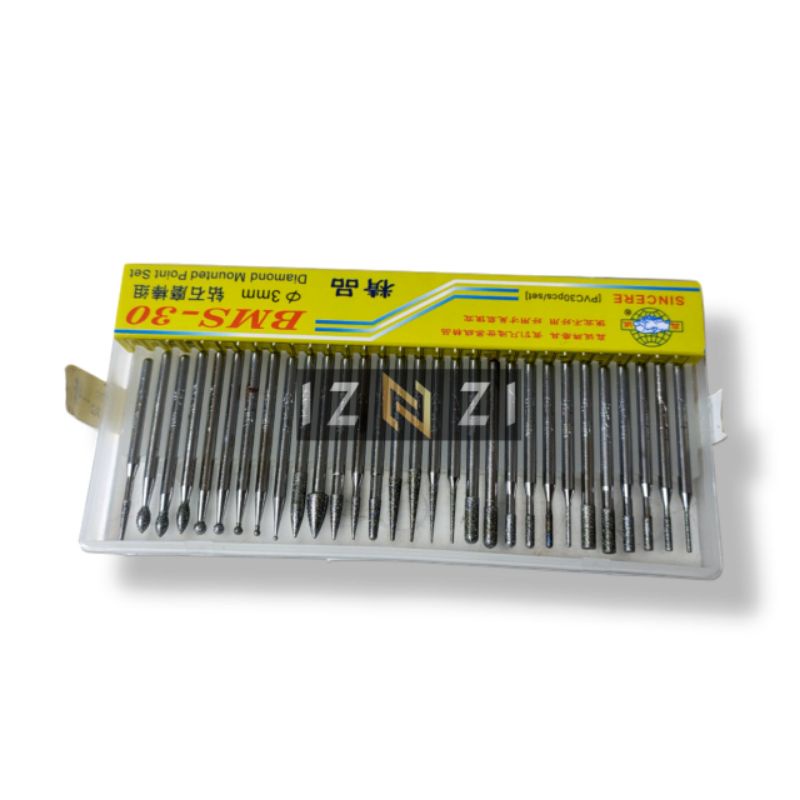 Jual Mata Bor Intan Mini Set 30 Pcs Mata Diamond mounted point Bor Ukir ...