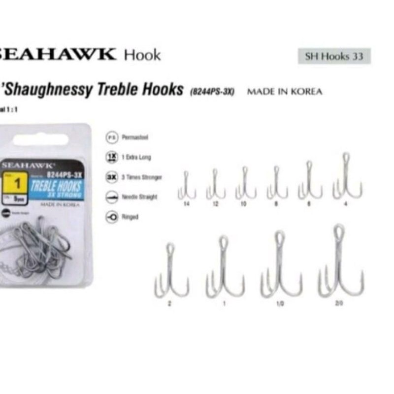 Jual treble hook seahawk 3x strong | Shopee Indonesia