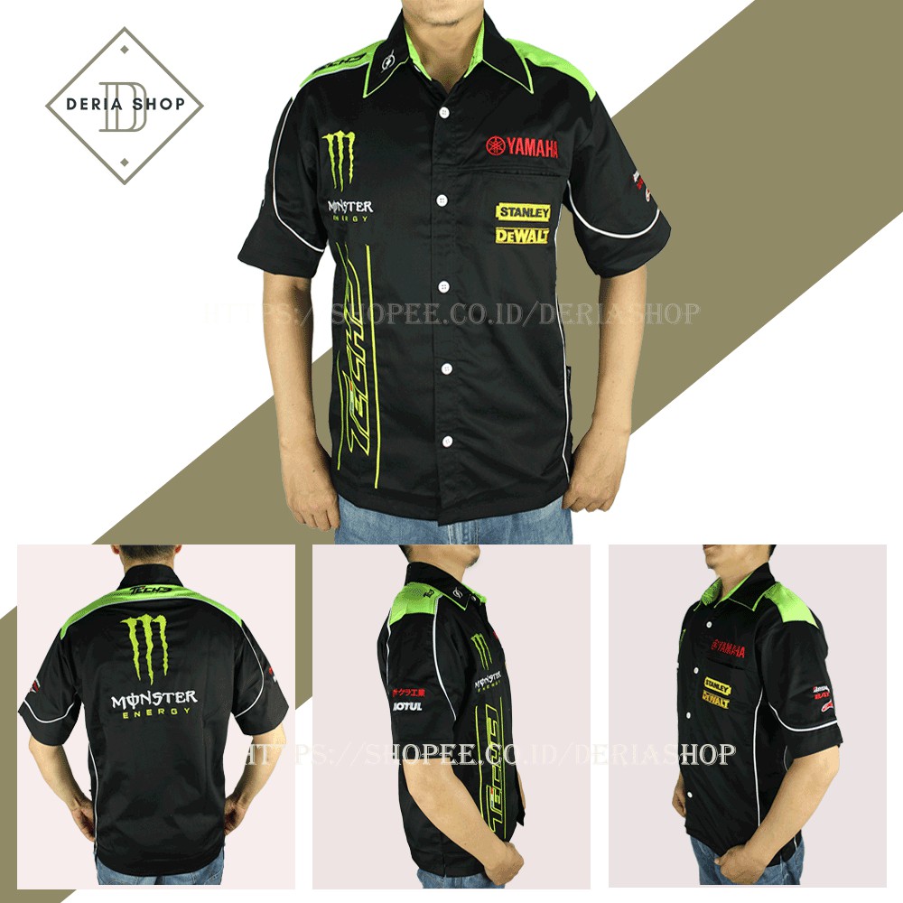 Jual Baju Balap Motor Racing Pria Bordir Tech 3 MotoGP Rossi Kemeja ...